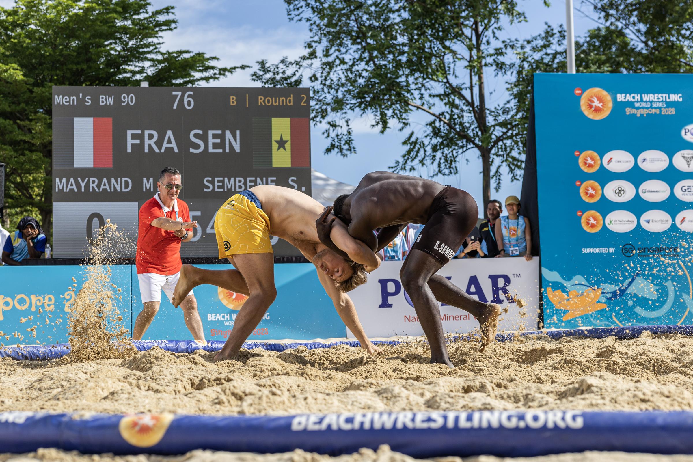 Senegal lights up Lion City as Beach Wrestling World Series breaks ...